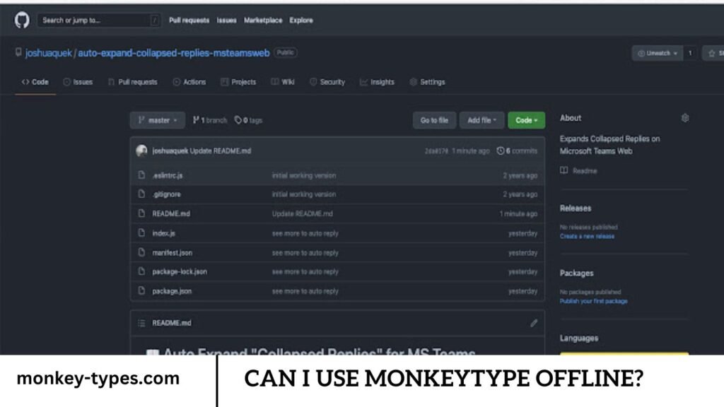 Can I use MonkeyType offline?